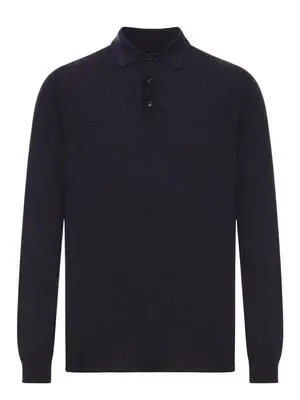 ZANONE Long-sleeve Polo Shirt - Blue