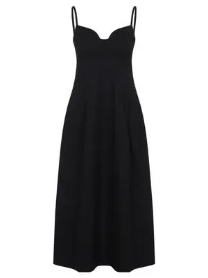 Co Bustier Cut Midi Dress - Black