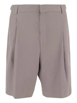 Hugo Boss Pleated Tailored Shorts - Gray