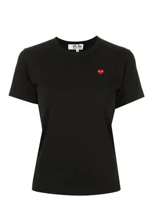 Play Comme Des Garcon Logo Patch T-shirt - Black