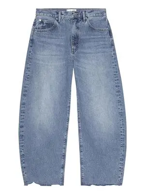 FRAME The Bubble Crop Barrel Jeans - Blue