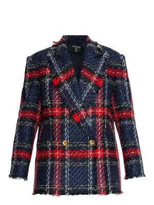 Balmain Lurex Thread Tweed Blazer - Black
