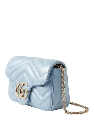 Gucci Gg Marmont Mini Shoulder Bag - Light Blue