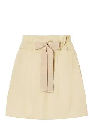 PATOU Patou Cotton Ribbon Bloomer Mini A-Line Skirt Sand-colored