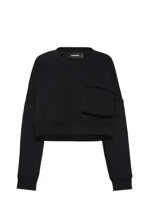 Dsquared2 Icon New Generation Onion Cropped Crewneck Sweatshirt - Black