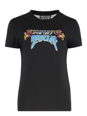 Versace Logo Graphic T-shirt - Black