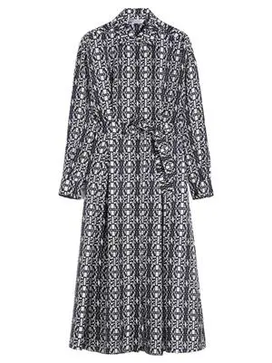 Max Mara Max Mara Esploso Graphic Print Long Sleeve Shirt Dress Black