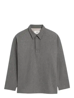 Ami Long-sleeved Polo Shirt - Grey