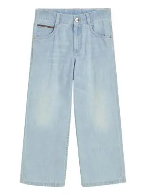 Brunello Cucinelli Five-pocket Monili Detailed Jeans - Gray