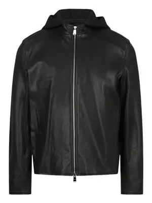 DONDUP Long-sleeved Leather Jacket - Black