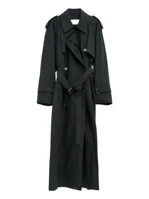 Dries Van Noten Long-sleeved Trench Coat - Black