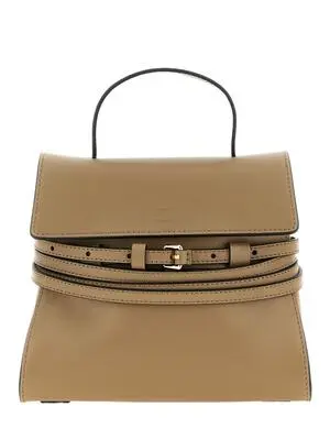Moschino Tie Me Logo Embossed Tote Bag - Brown