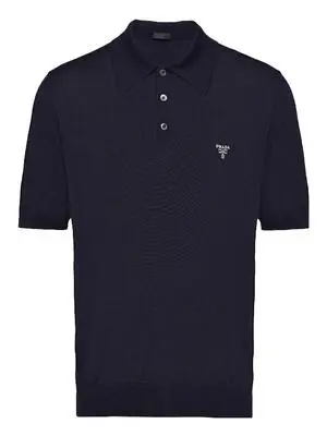PRADA Prada Triangle Logo Short-Sleeved Polo Shirt