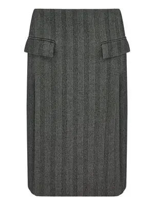 FERRAGAMO Striped Skirt - Black