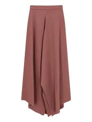 ALYSI Asymmetric Flared Skirt - Brown
