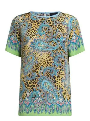 Etro Paisley And Animal-print Silk Top - Multi-color