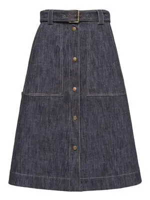 Moncler Button-front Midi Skirt - Denim Blue