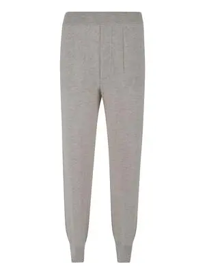 LISA YANG Ribbed Knit Elastic Waistband Pants - Grey