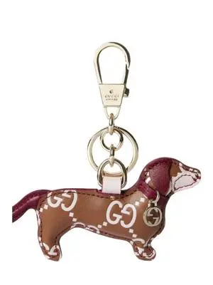 Gucci Dog-shaped Bag Charm - Brown And Pink