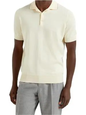 Brunello Cucinelli Short Sleeved Polo Shirt - Ginger