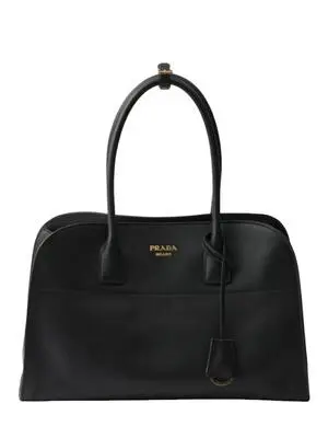 Prada Logo Detailed Large Tote Bag - Black
