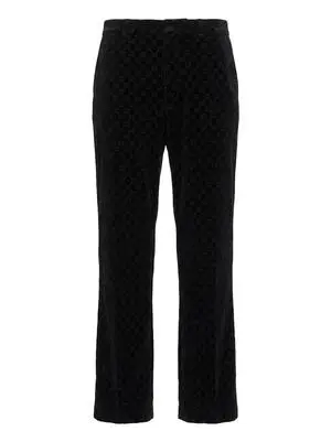 Gucci Gg Stretch Velvet Devoré Pants - Black
