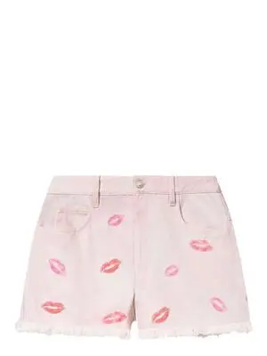 Isabel Marant Étoile Lesia Kiss-printed Frayed Shorts - Pink