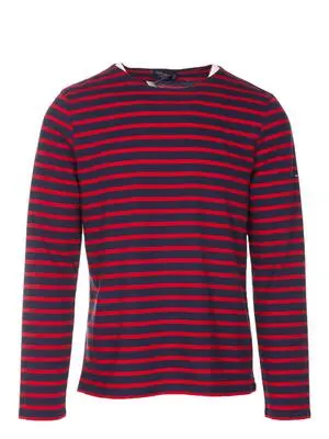Saint James Striped Graphic T-shirt - Black