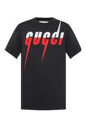 Gucci Logo Blade Printed Crewneck T-shirt - Black
