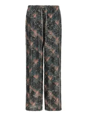Dries Van Noten Wide-leg Sequin Pants - Black