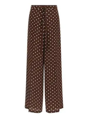 P.a.r.o.s.h Wide-leg Polka Dot Pants - Brown