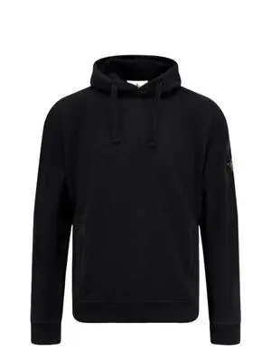 Stone Island Stone Island Drawstring Hooded Sweater Black