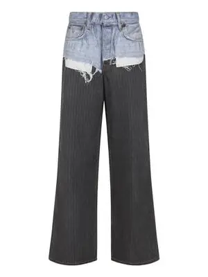 ACNE STUDIOS Acne Studios Pinstripe Overlay Wide-Leg Jeans