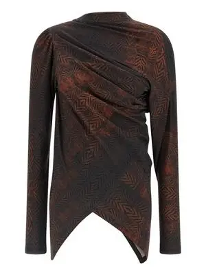 KIKO KOSTADINOV Simpson Draped Long-sleeve Top - Brown