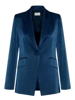 Marella Satin Blazer - Navy Blue