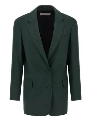 Dries Van Noten Single Breasted Blazer With Peak Lapels - Green