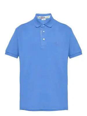 Etro Pegaso Embroidered Polo Shirt - Blue