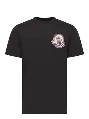 Moncler Logo Printed Crewneck T-shirt - Black
