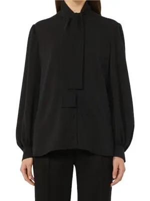 Max Mara Melania Tie Detailed Button-up Shirt - Black