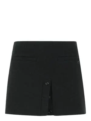 COURREGES Buttoned Tweed Mini Skirt - Black