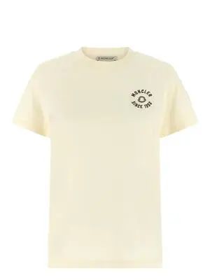 Moncler Moncler Logo Patch Crewneck T-Shirt Natural