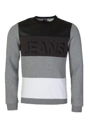 Emporio Armani Colorblock Crewneck Pullover - Gray