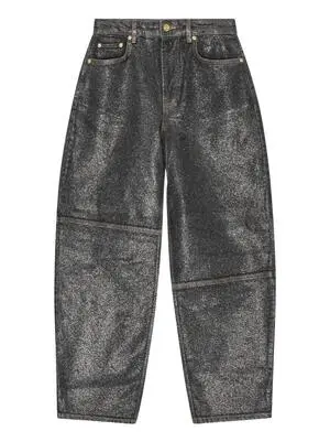 GANNI Shimmery Foil Star Jeans - Black