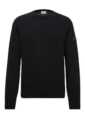 Moncler Wool Cashmere Crew Neck Sweater - Black