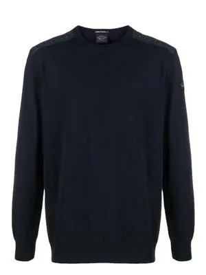 PAUL  SHARK Paul & Shark Striped Shoulder Pullover - Navy Blue