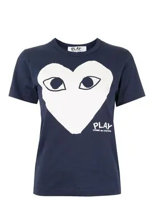 Play Comme Des Garcon Logo Print T-shirt - Black