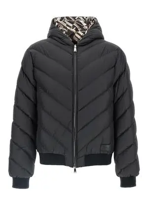 Fendi Reversible Quilted Down Jacket With Hood - Black