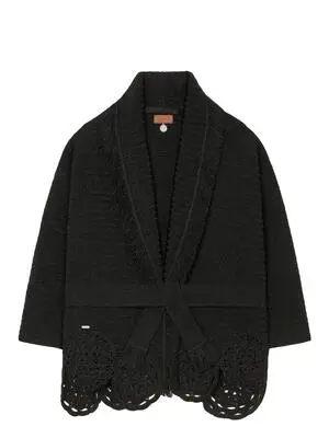 Alanui Island Memories Belted Cardigan - Black
