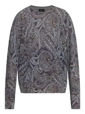 Etro Paisley Patterned Crewneck Jumper - Gray