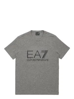 EA7 Logo T-shirt With Round Neck - Gray